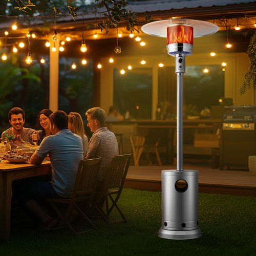 VEVOR Propane Patio Heater 50000BTU Tall Hammered w/Round Table Outdoor ...
