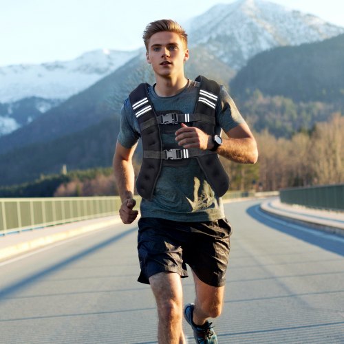 VEVOR Weighted Vest, 20 lbs Weight Vest with Reflective Stripe ...
