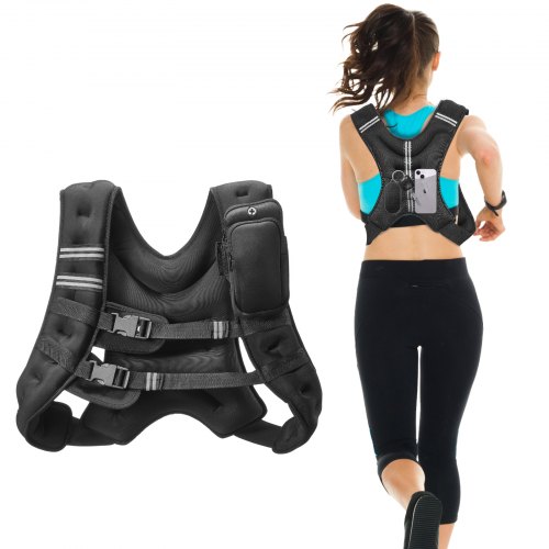 VEVOR Weighted Vest, 20 lbs Weight Vest with Reflective Stripe ...