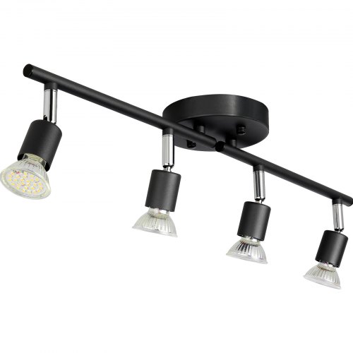VEVOR 4-Light LED Track Lighting Kit, Ceiling Spot Light with Rotatable ...