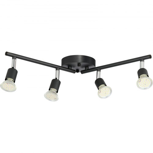 VEVOR 4-Light LED Track Lighting Kit, Ceiling Spot Light with Rotatable ...