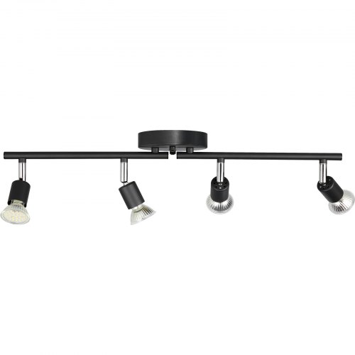 VEVOR 4-Light LED Track Lighting Kit, Ceiling Spot Light with Rotatable ...