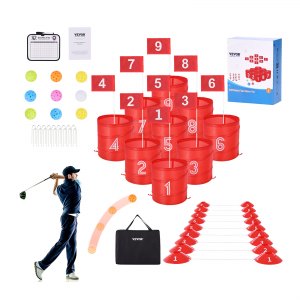VEVOR Backyard Golf Game 9 Hole Portable Bucket Golf Game for Kids and ...