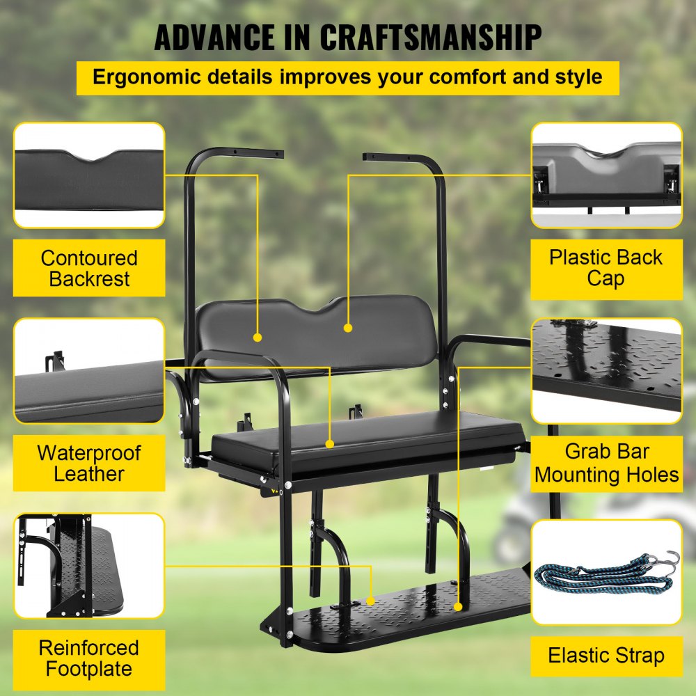 VEVOR Golf Cart Rear Seat, Club Car Rear Seat for 2004-2018 Club Car ...