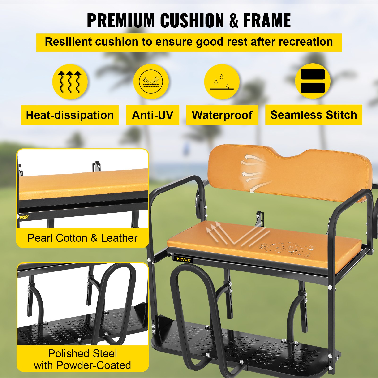 VEVOR Golf Cart Rear Seat, Club Car Rear Seat for Club Car Precedent ...