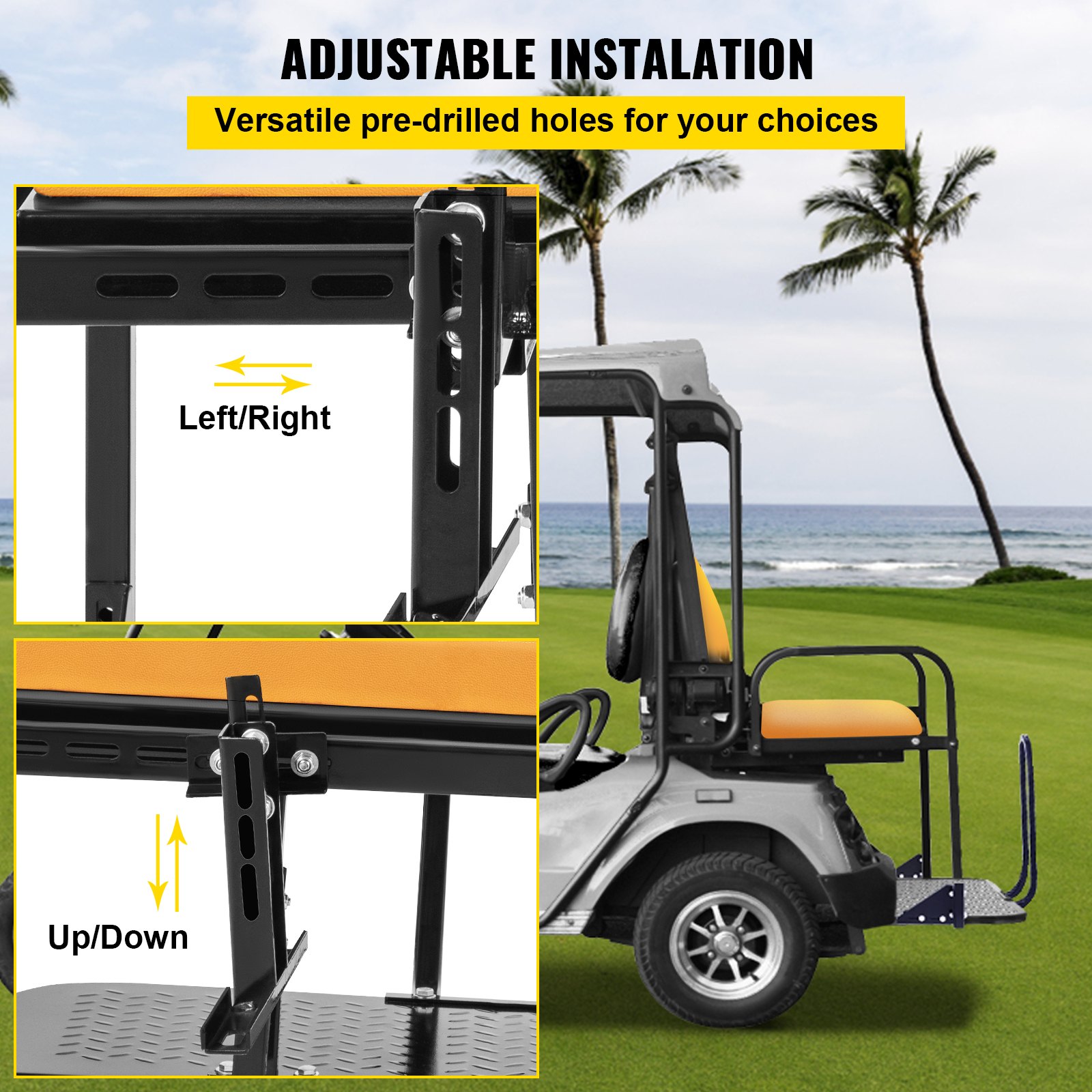 VEVOR Golf Cart Rear Seat, Club Car Rear Seat for Club Car Precedent ...