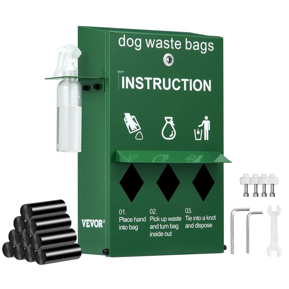 Dog Waste Station Bag Dispenser with 600 Bags Lockable Dog Poop Bag ...