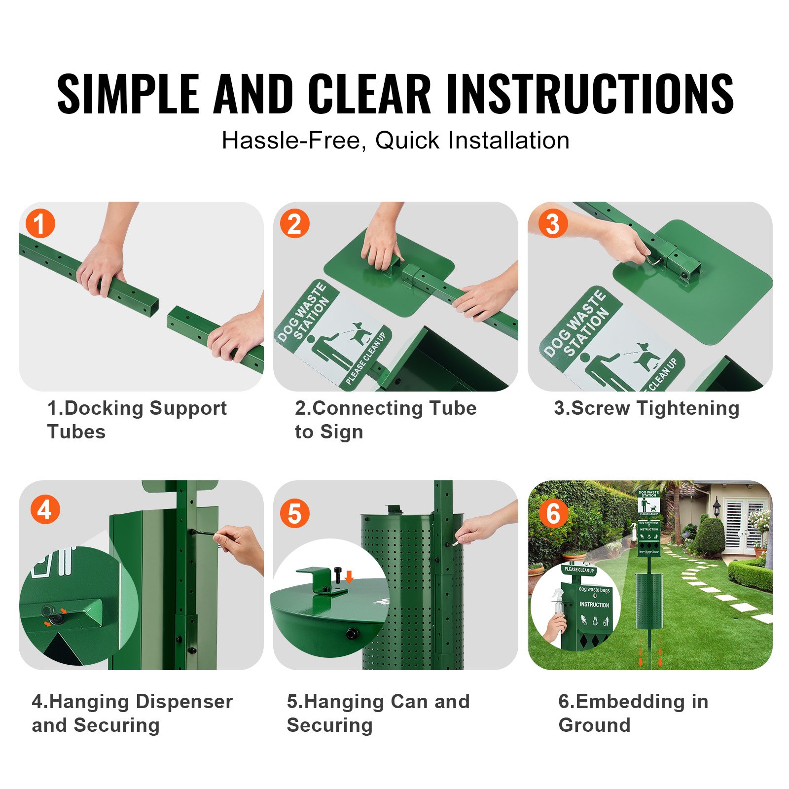 VEVOR Dog Waste Station with Hand Wash Bottle, Commercial Dog Poop ...
