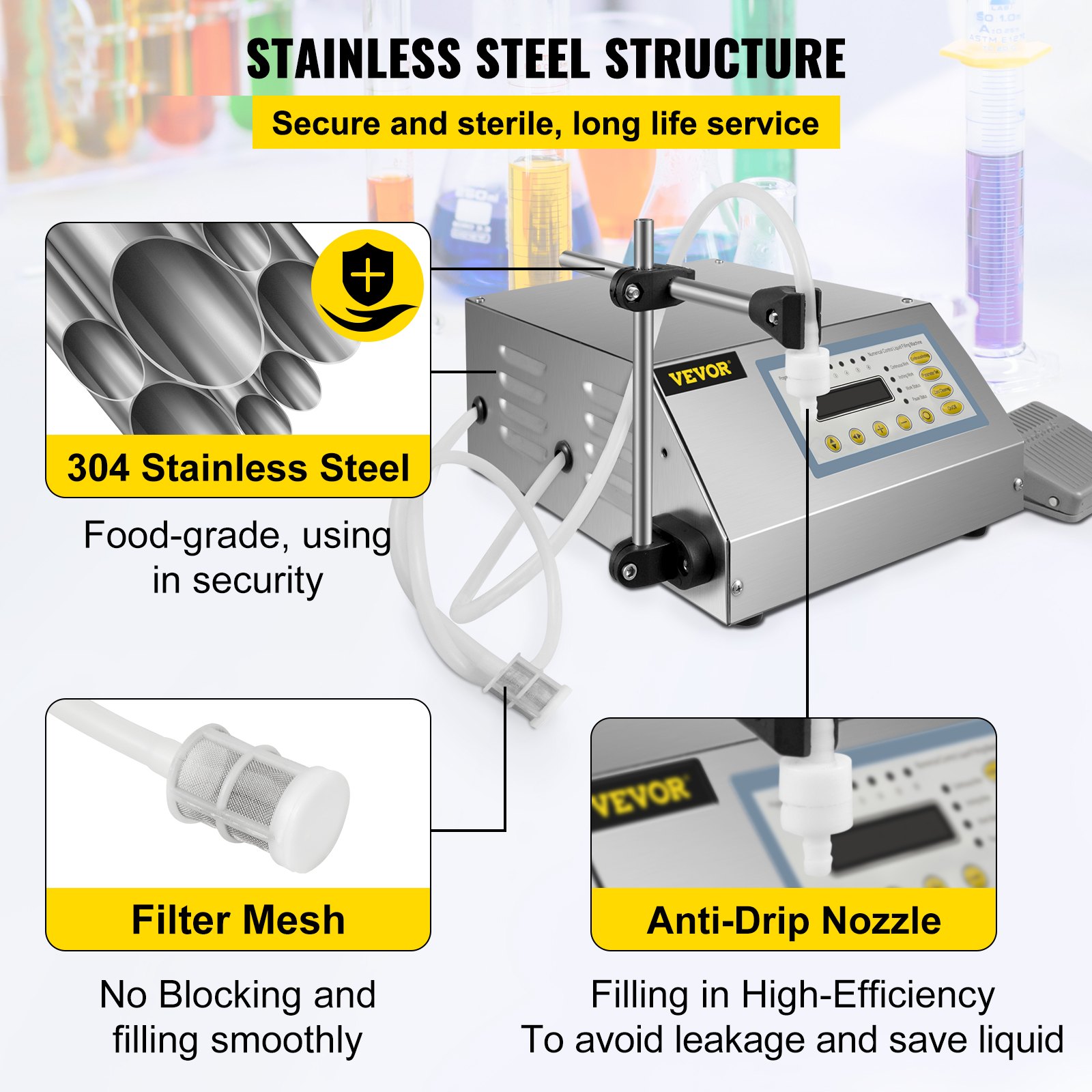 VEVOR Liquid Filling Machine Digital Control Pump Filling Machine ...