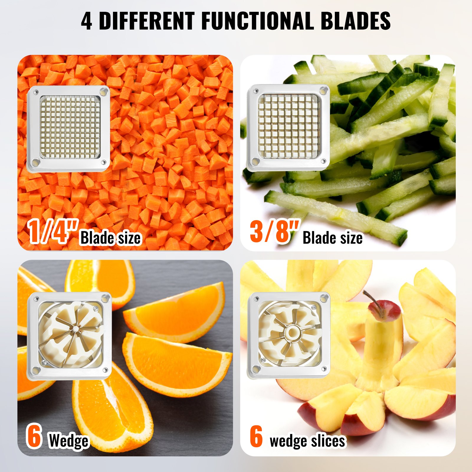VEVOR Commercial Vegetable Dicer Vegetable Chopper 4 Blades French Fry ...