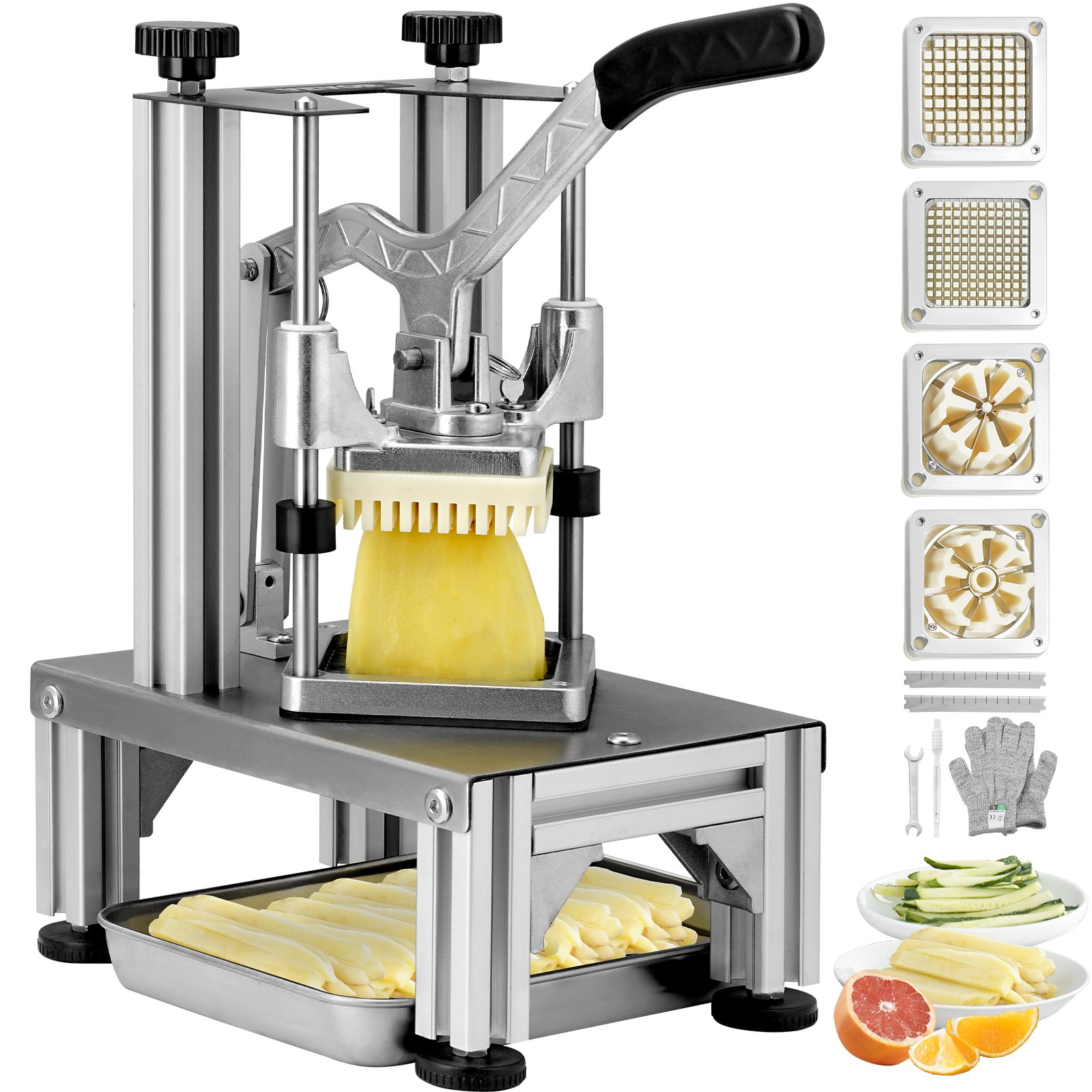 VEVOR Commercial Vegetable Dicer Vegetable Chopper 4 Blades French Fry ...