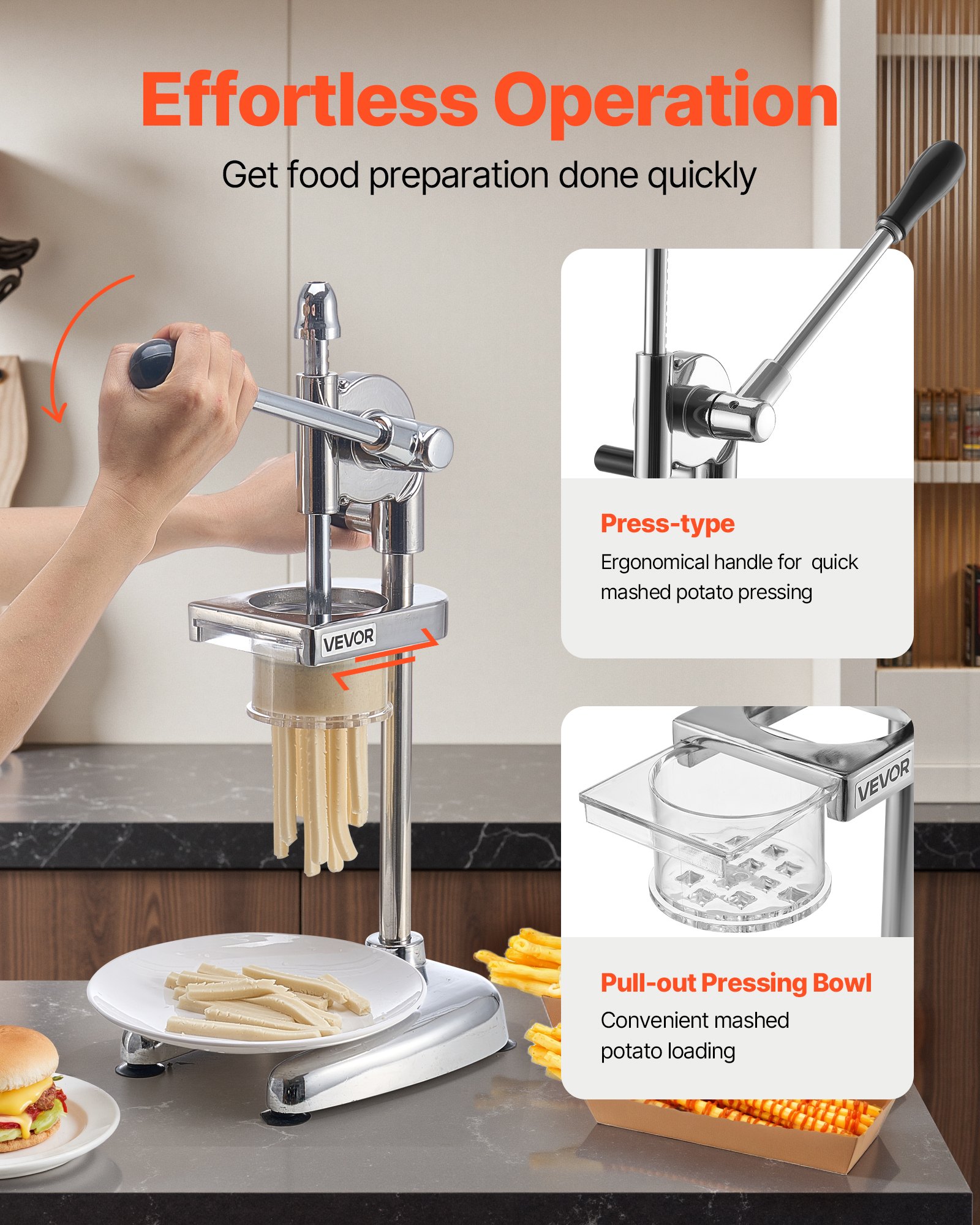 VEVOR Potato Fries Cutter Commercial – Stainless Steel