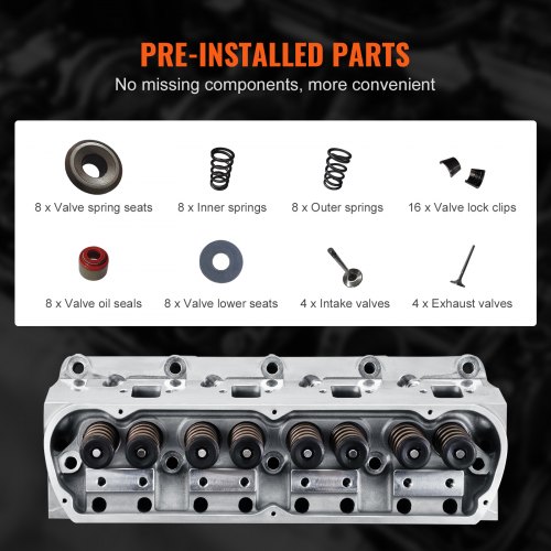 VEVOR Engine Cylinder Head Assembly Replacement, Aluminum Engine ...