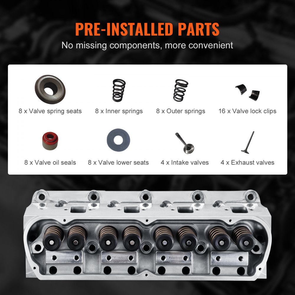 VEVOR Engine Cylinder Head Assembly Replacement Aluminum for SBF FORD ...