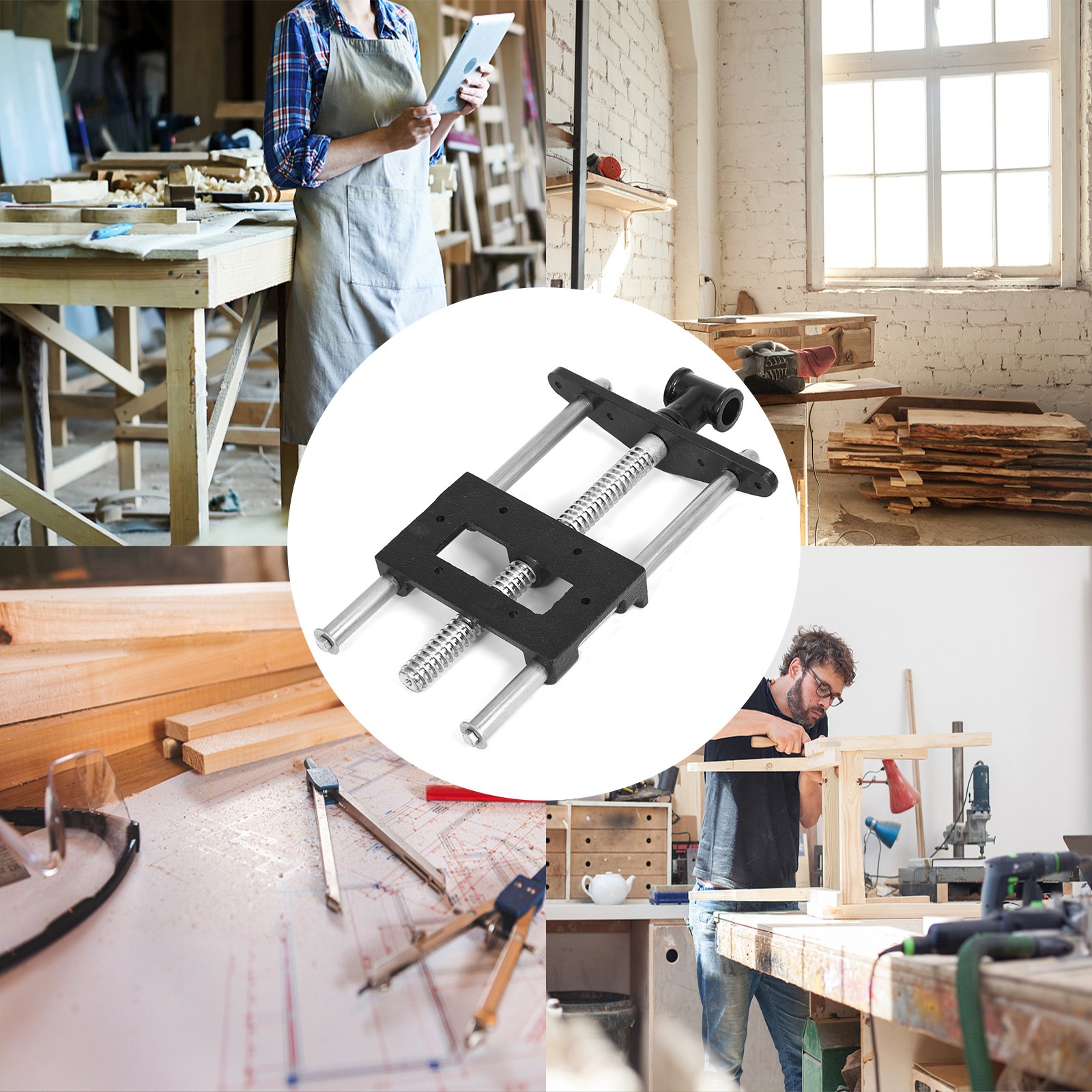 VEVOR Wood Vise 9 Inch Woodworking Vise, Heavy-Duty Steel and Cast Iron ...