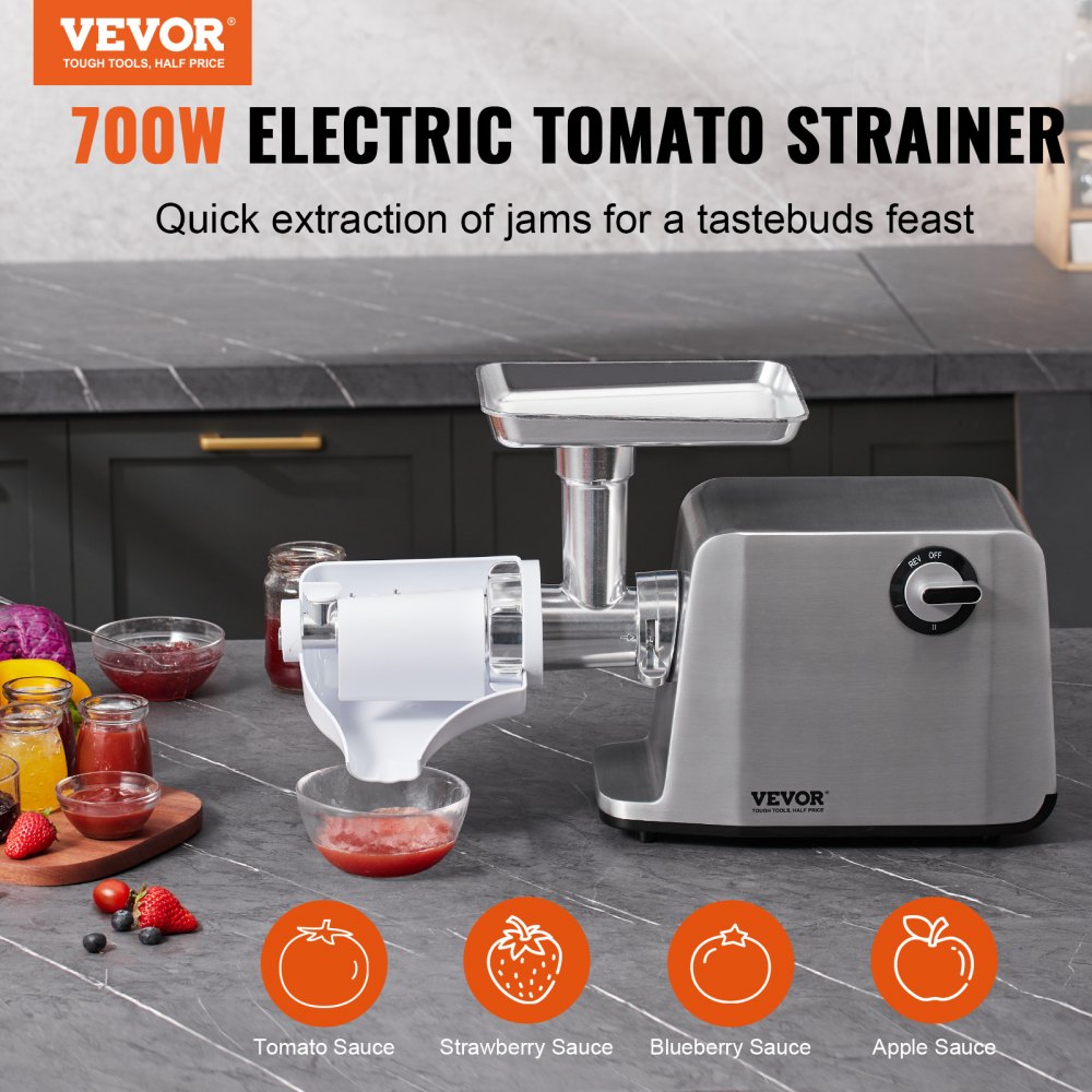VEVOR Electric Tomato Strainer, 700W Tomato Sauce Maker Machine, 100 ...