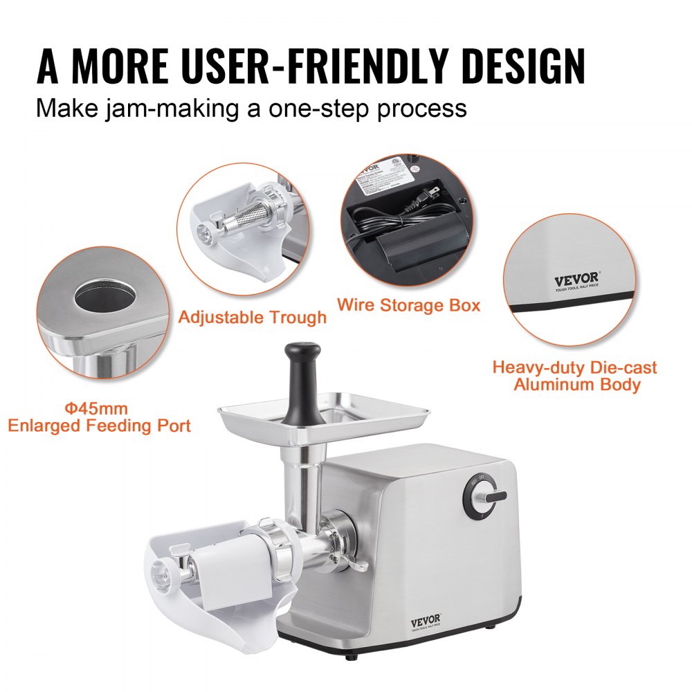 VEVOR Electric Tomato Strainer, 700W Tomato Sauce Maker Machine, 100 ...