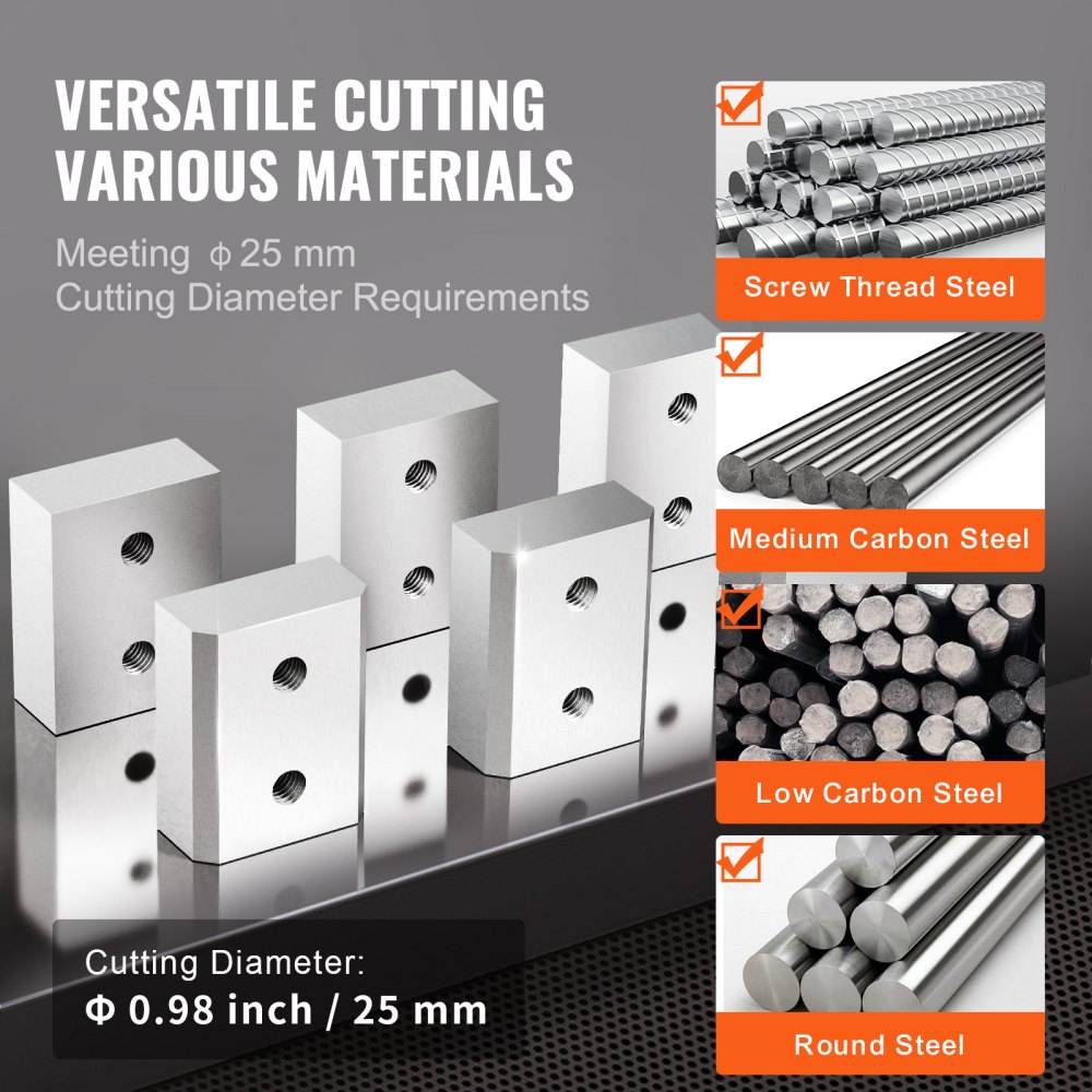 VEVOR 6 PCS 25mm(1 inch) Electric Rebar Cutter Blade Replacement Jaw ...