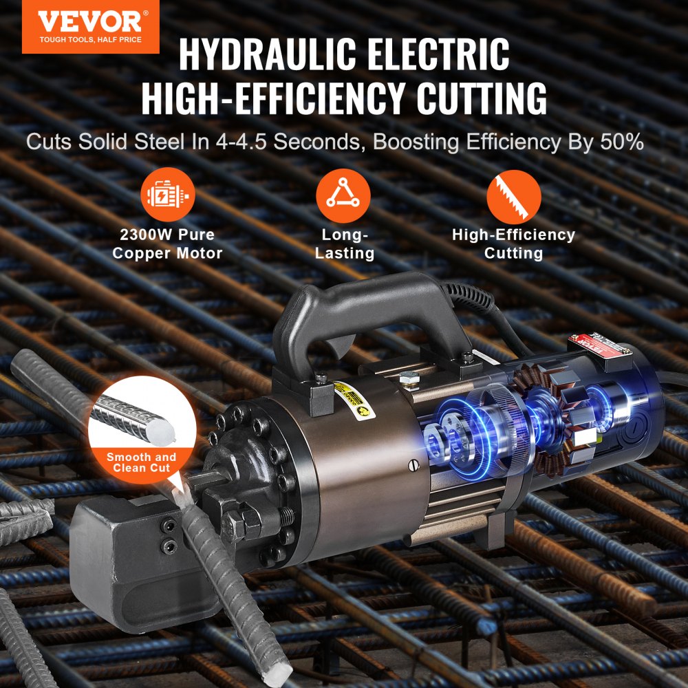VEVOR Electric Hydraulic Rebar Cutter, 2300W Portable Rebar Cutter ...
