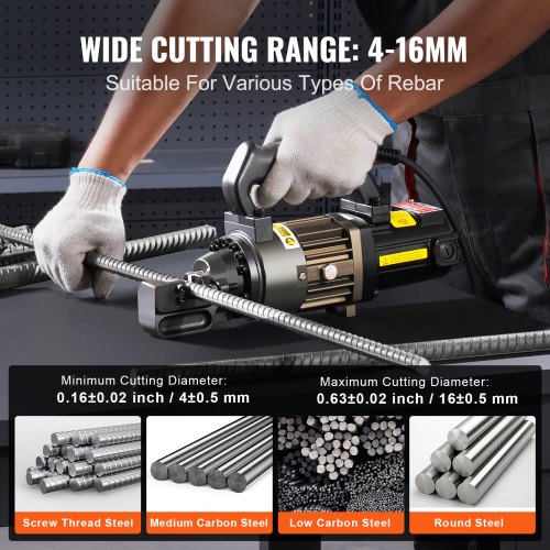 VEVOR 1000W Electric Hydraulic Rebar Cutter Cutting up to 5/8 Inch 4 ...