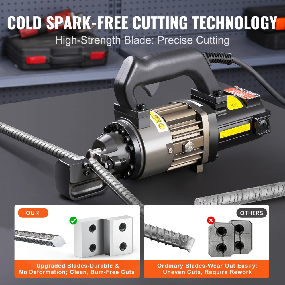 VEVOR 1000W Electric Hydraulic Rebar Cutter Cutting up to 5/8 Inch 4-16mm #5 | VEVOR US