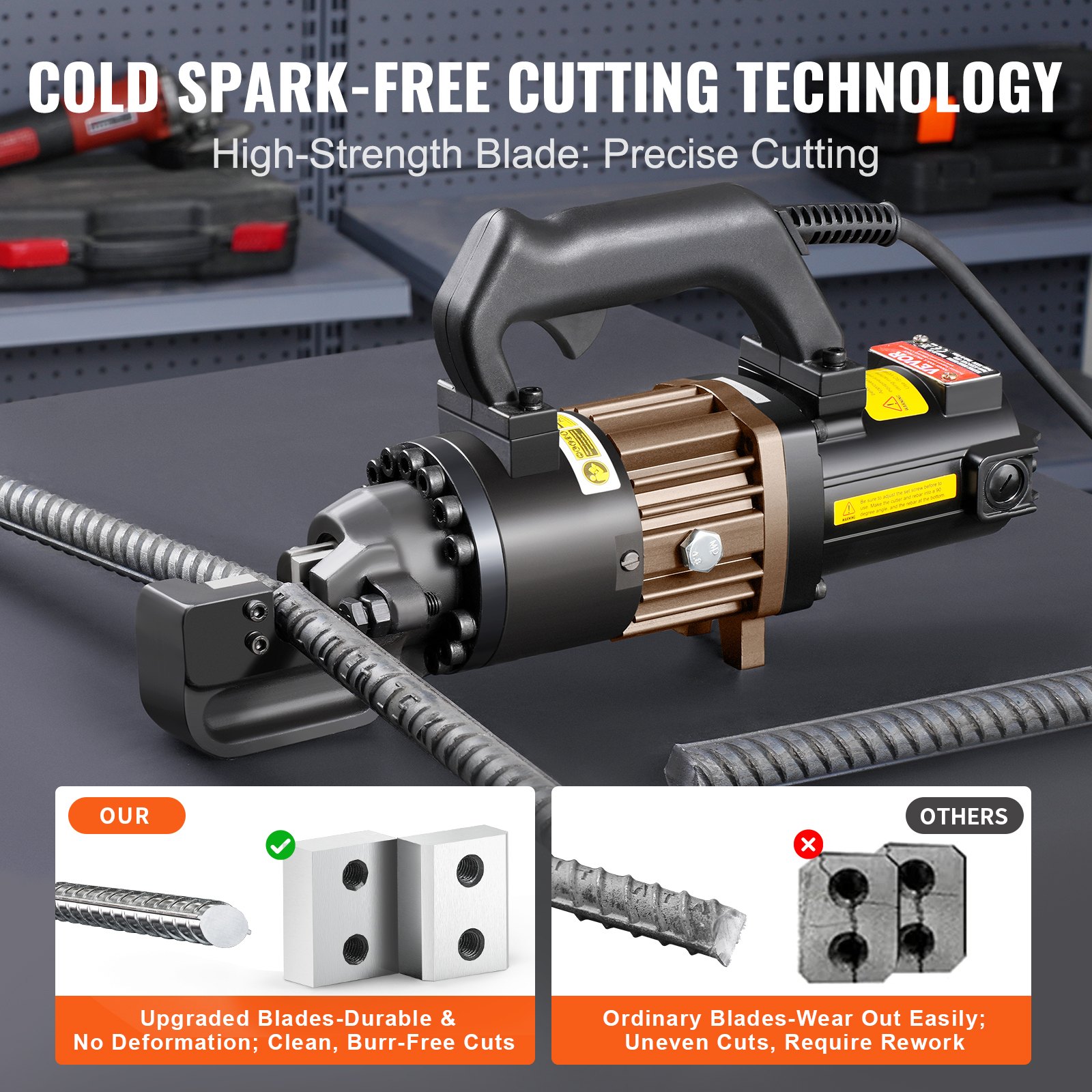 VEVOR Electric Hydraulic Rebar Cutter, 1000W Portable Rebar Cutter ...