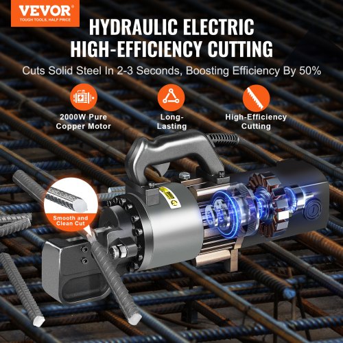 VEVOR Electric Hydraulic Rebar Cutter, 2000W Portable Rebar Cutter ...