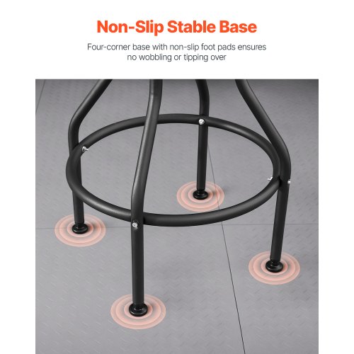 Shop Stool Adjustable Height Garage Work Seat 300 lbs Load with ...