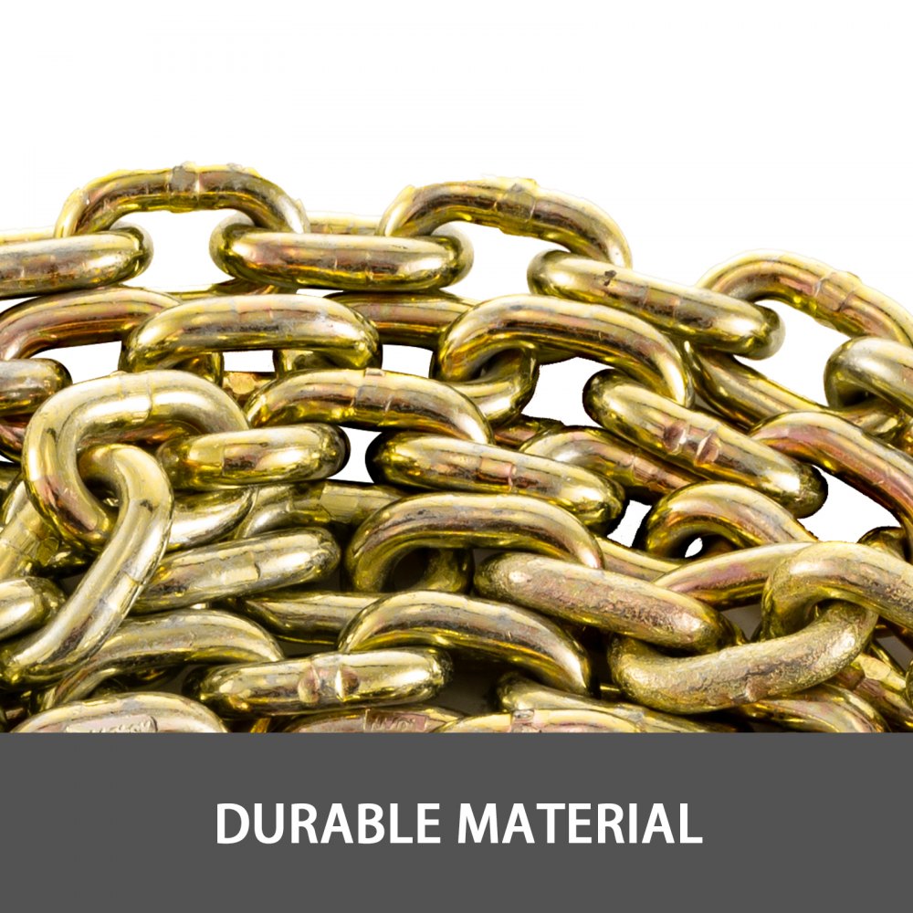 VEVOR 2 Pack G70 Towing Chain 3/8Inchx20ft (10mmx6m) Heavy Duty Chain ...