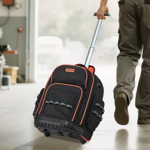 VEVOR Rolling Tool Backpack 45 Pockets Heavy Duty Roller Tool Bag on ...