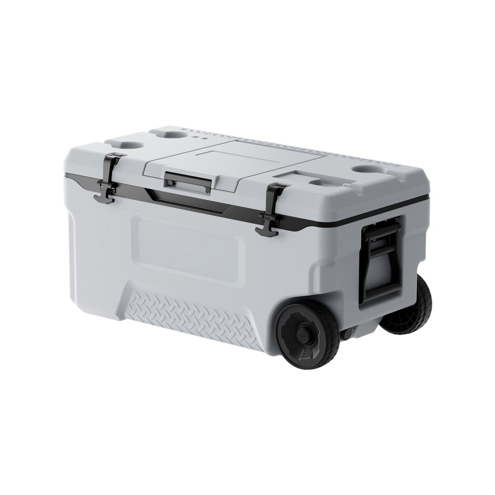 Portable Cooler 74 QT Insulated Wheeled Cooler 120 Can Capacity with ...