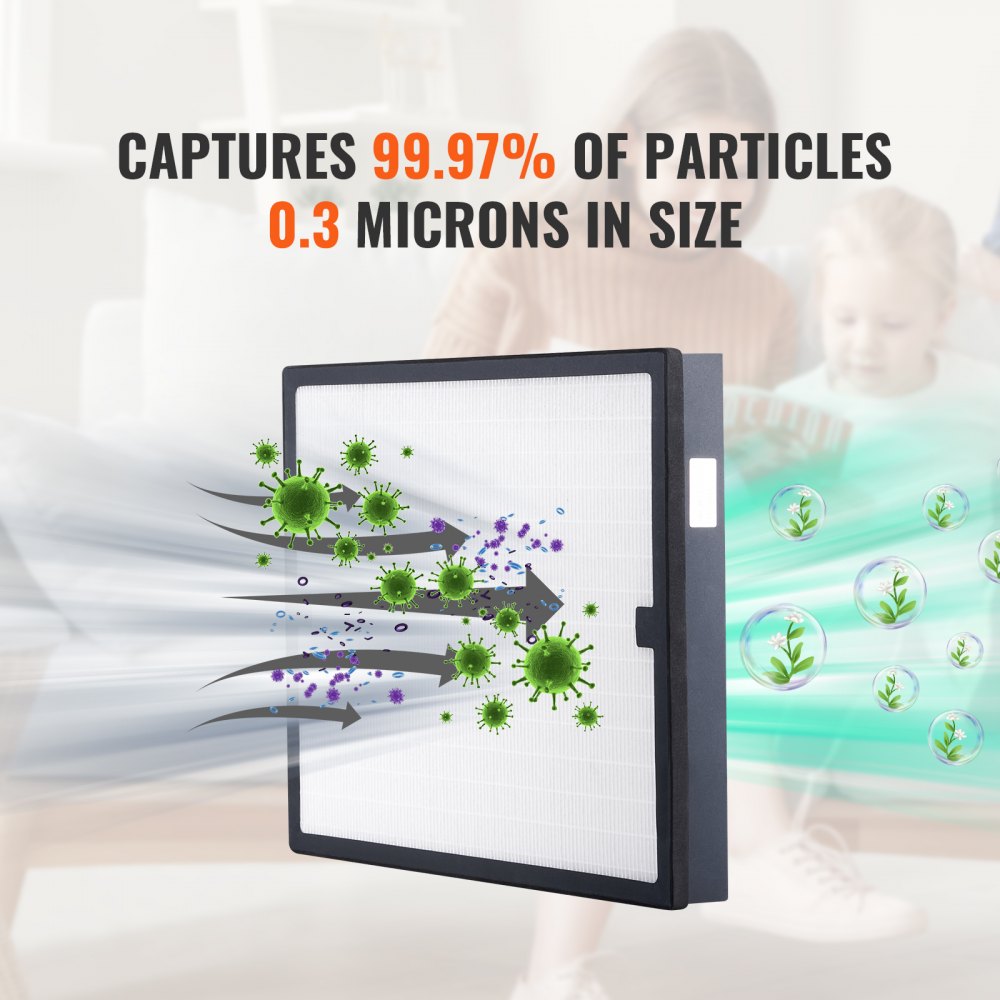 VEVOR HEPA Air Filter, 15.75'' x 15.75'' Air Filter Replacement, High ...