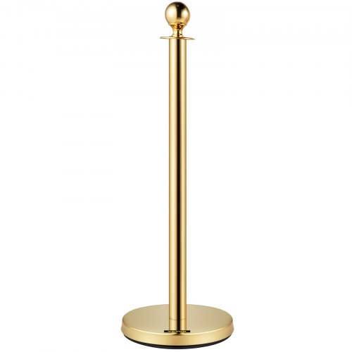 VEVOR 4PCS Gold Stanchion Posts Queue, 38 Inch Red Velvet Rope, Crowd ...
