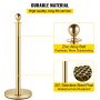 VEVOR 4PCS Gold Stanchion Posts Queue, 38 Inch Red Velvet Rope, Crowd ...