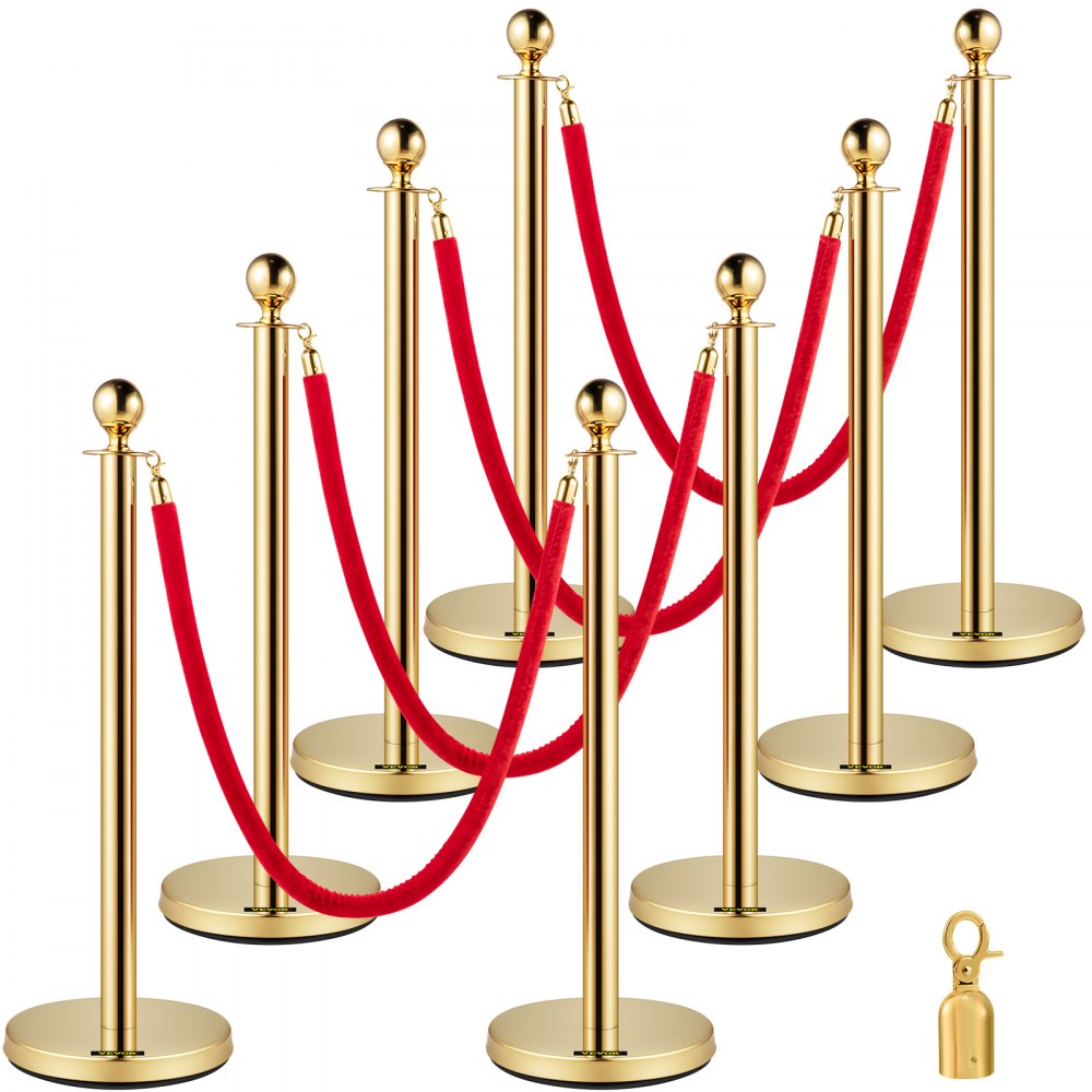 VEVOR Crowd Control Stanchion, Set of 8 Pieces Stanchion Set, Stanchion ...