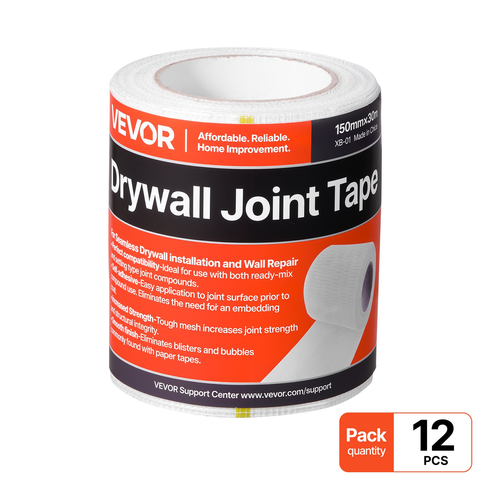 VEVOR Drywall Mesh Tape, 5.91 inch W x 98.43 ft L Self-Adhesive ...