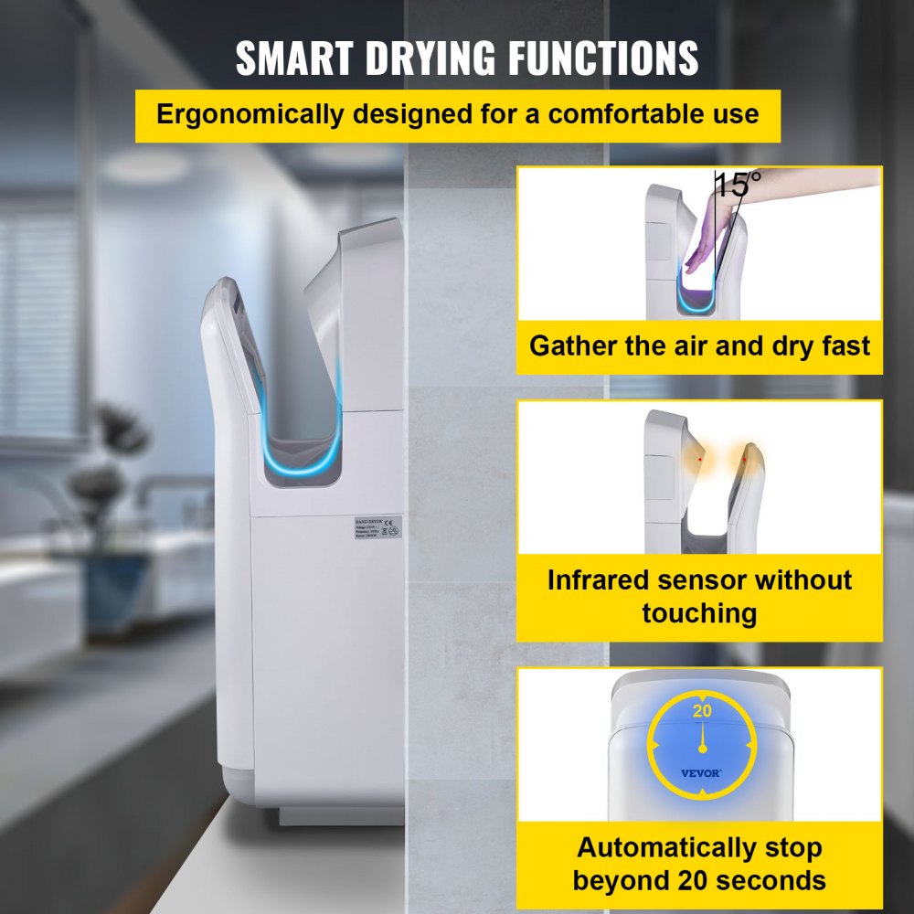 VEVOR VEVOR Jet Hand Dryer, Premium Electric Commercial Blade Hand ...