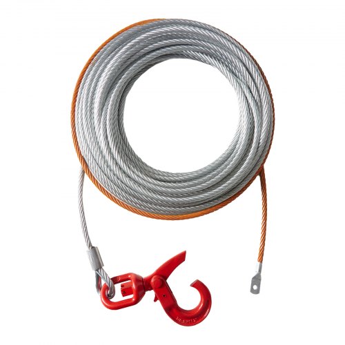 VEVOR Galvanized Steel Winch Cable, 3/8 Inch x 100 Feet 15,200 lbs ...