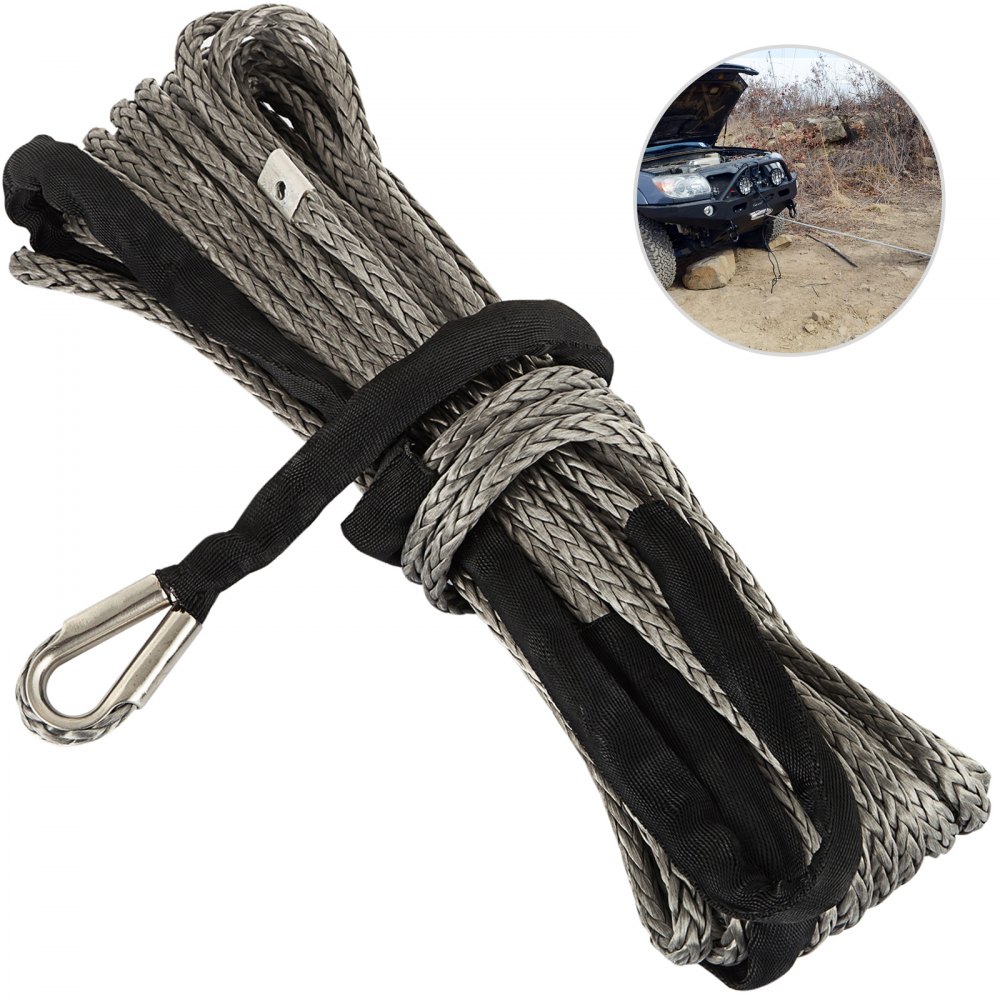 10MM X 50M Synthetic Winch Rope Cable Marine Lifting Heavy Loading ...