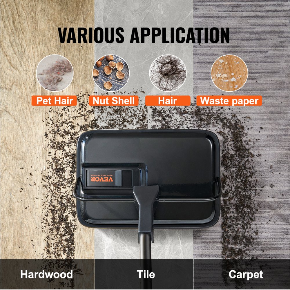 VEVOR Carpet Sweeper, 200 mm Sweeping Paths, Floor Sweeper Manual Non ...