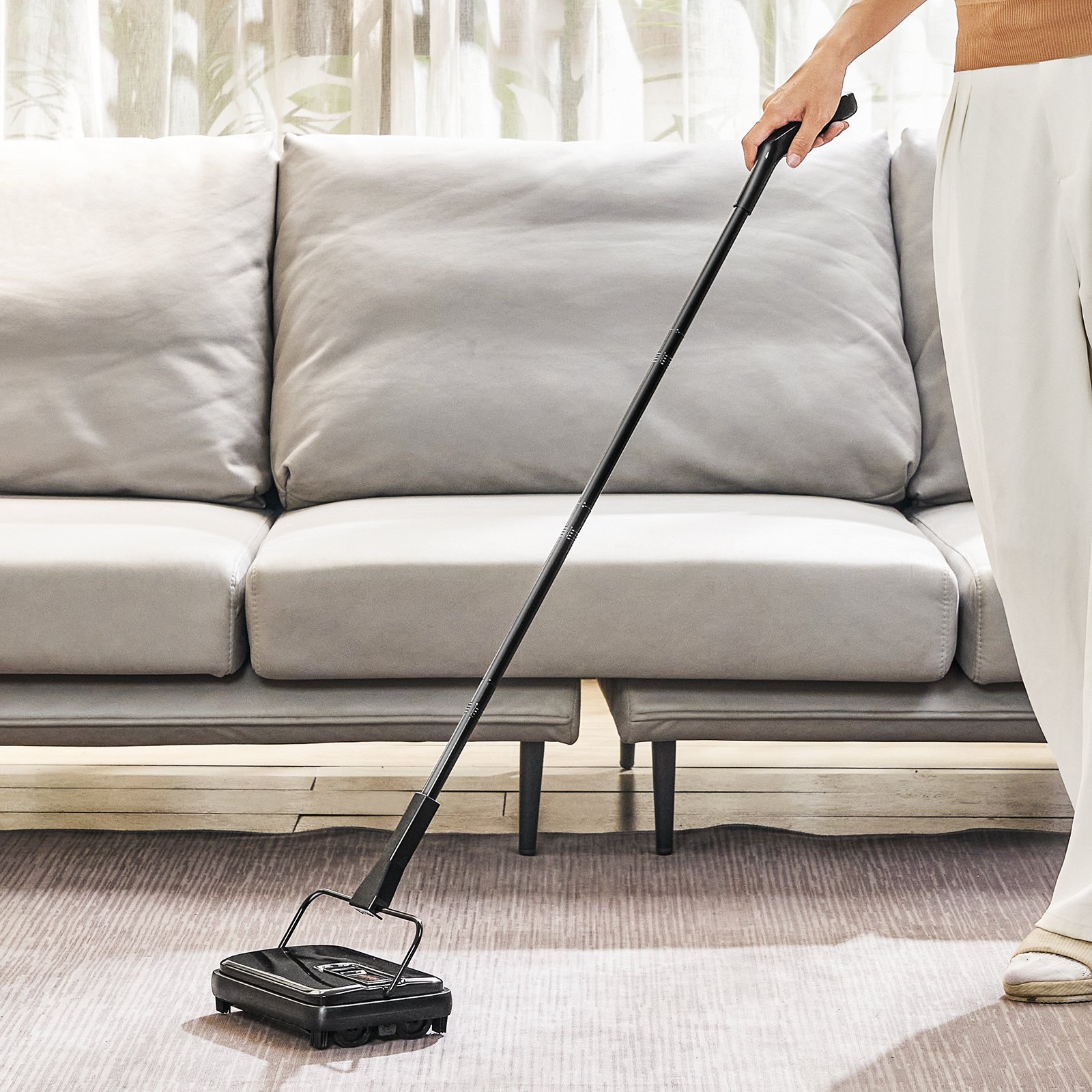 VEVOR Carpet Sweeper, 7.87 in Sweeping Paths, Floor Sweeper Manual Non ...