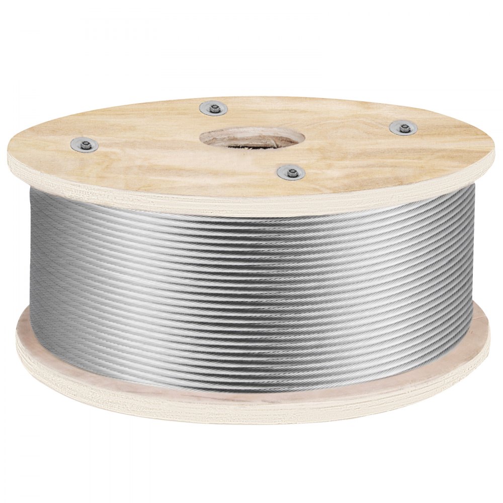 VEVOR 316 Stainless Steel Wire Rope 500ft Length, Steel Wire Cable 3/16 ...