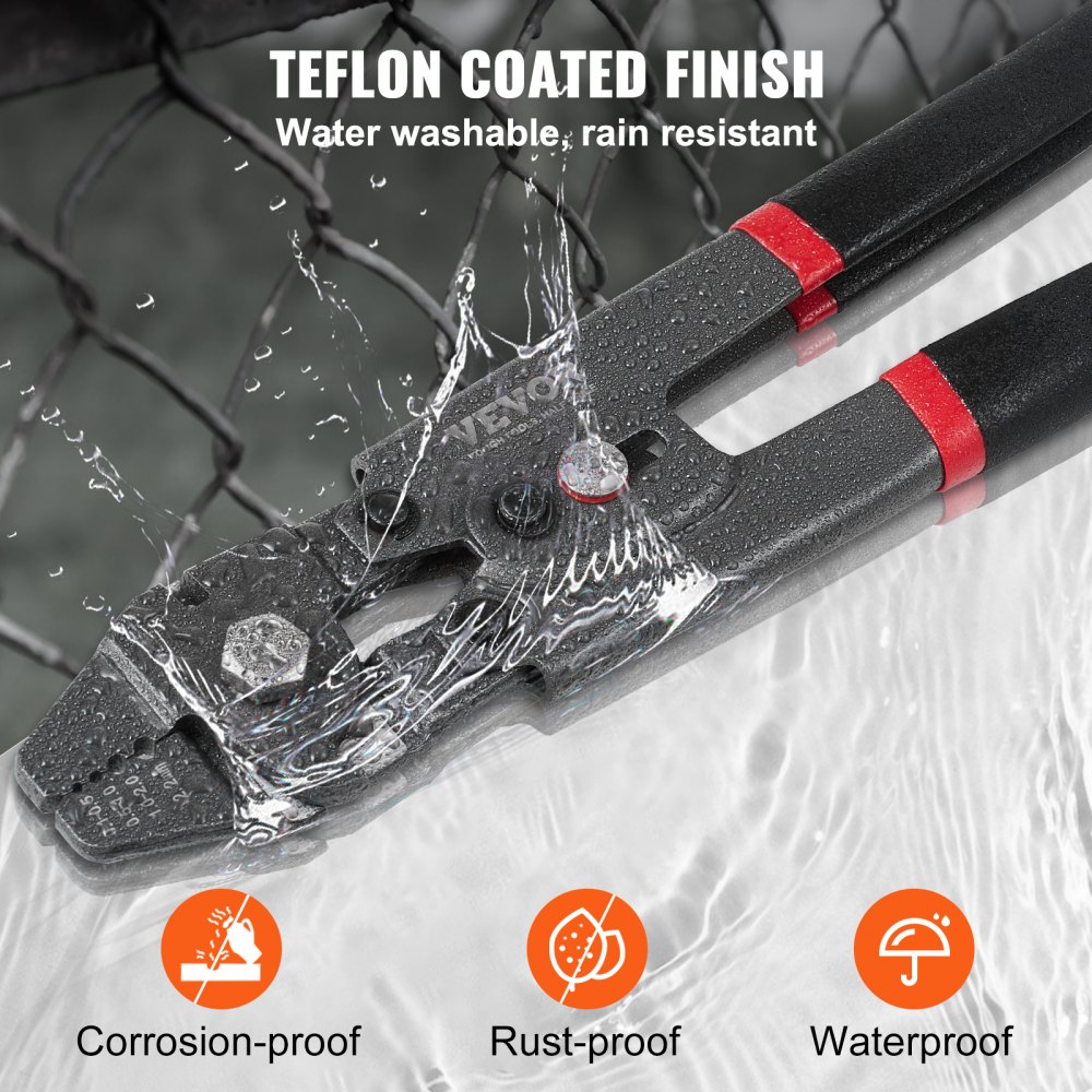 VEVOR VEVOR Crimping Tool, Up To 2.2mm Wire Rope Crimping Tool, Crimping Loop Sleeve Kit with a ...