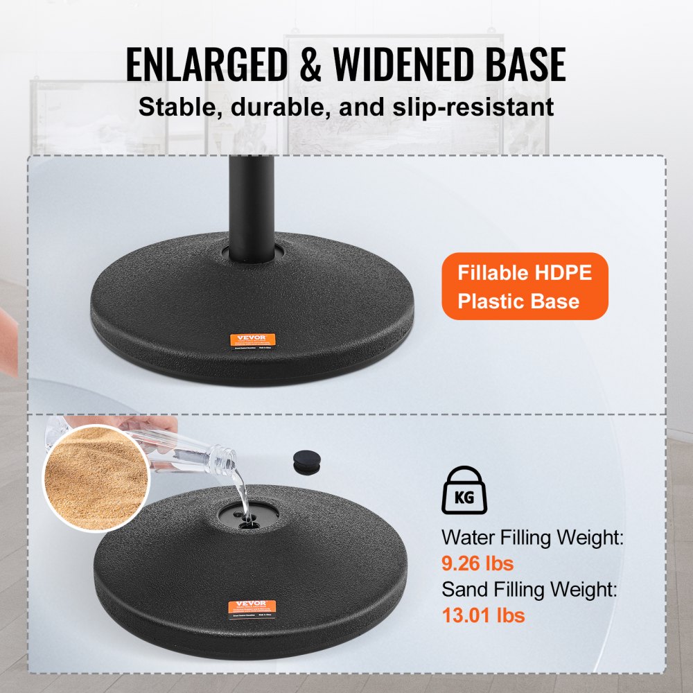 VEVOR Stanchion Post with Velvet Rope, 6-Pack Crowd Control Stanchion ...