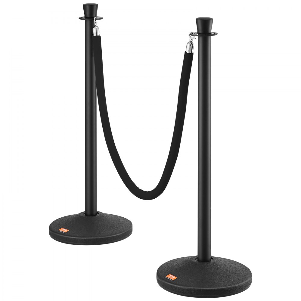 VEVOR Stanchion Post with Velvet Rope, 6-Pack Crowd Control Stanchion ...