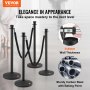 VEVOR Stanchion Post with Velvet Rope, 6-Pack Crowd Control Stanchion ...