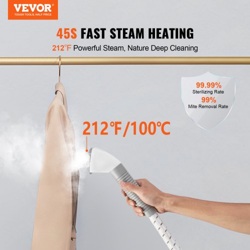 VEVOR Standing Steamer with Foldable Garment Hanger, 0.5Gallon Water ...