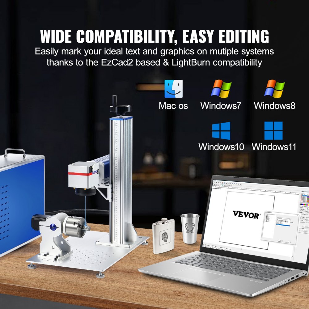 VEVOR Fiber Laser Marking Machine 100W Color Marking Engraver with ...
