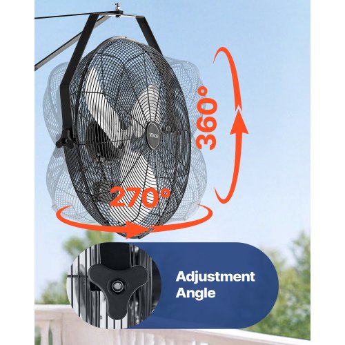20 Inch Industrial Wall Mount Fan 3 Speed 4650 CFM for Garage Workshop ...