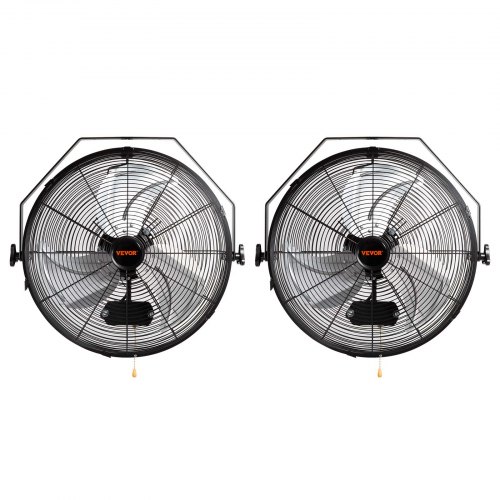 VEVOR Wall Mount Fan, 2 PCS 18 inch Waterproof, 3-speed High Velocity ...